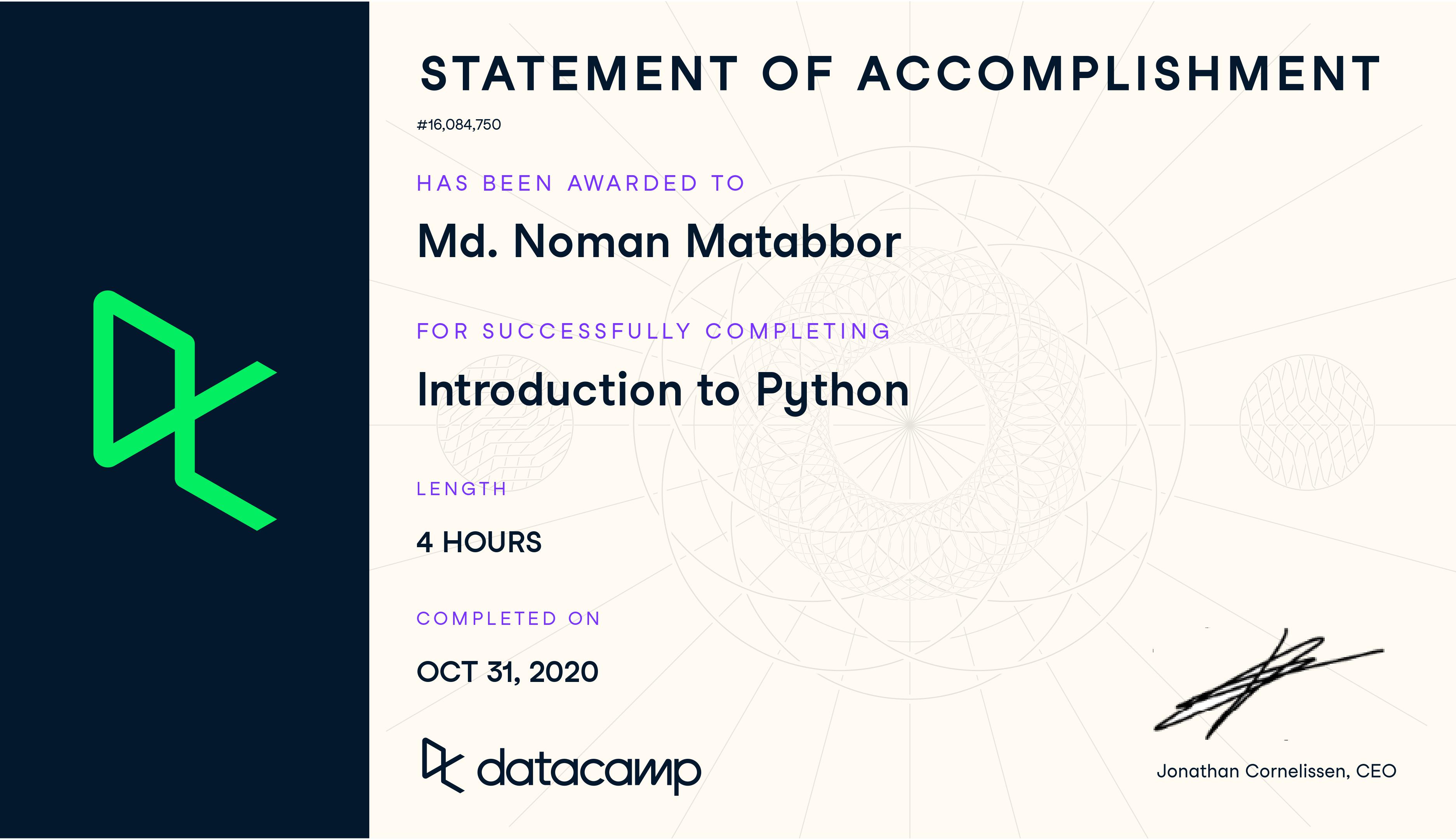 Portfolio of Md. Noman Matabbor